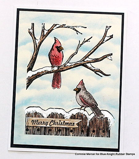 crafty goodies: Winter Cardinals by Blue Knight Rubber Stamps~