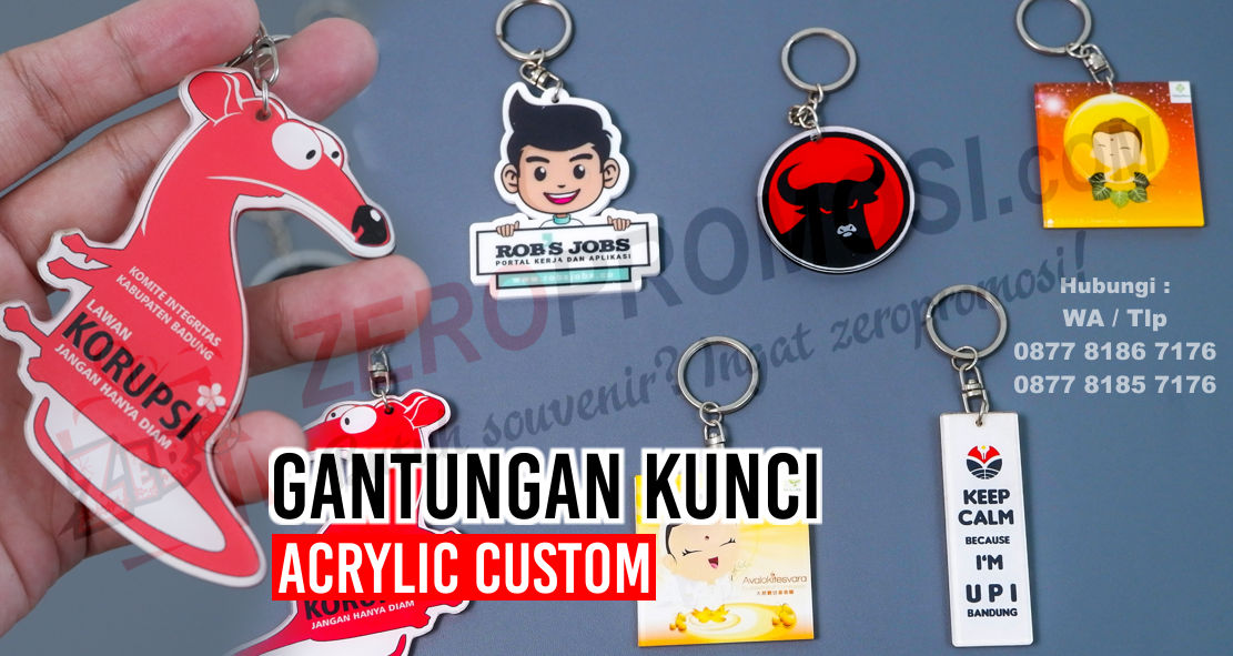 Souvenir Gantungan Kunci Acrylic Custom Zeropromosi Souvenir Barang Promosi And Grosir