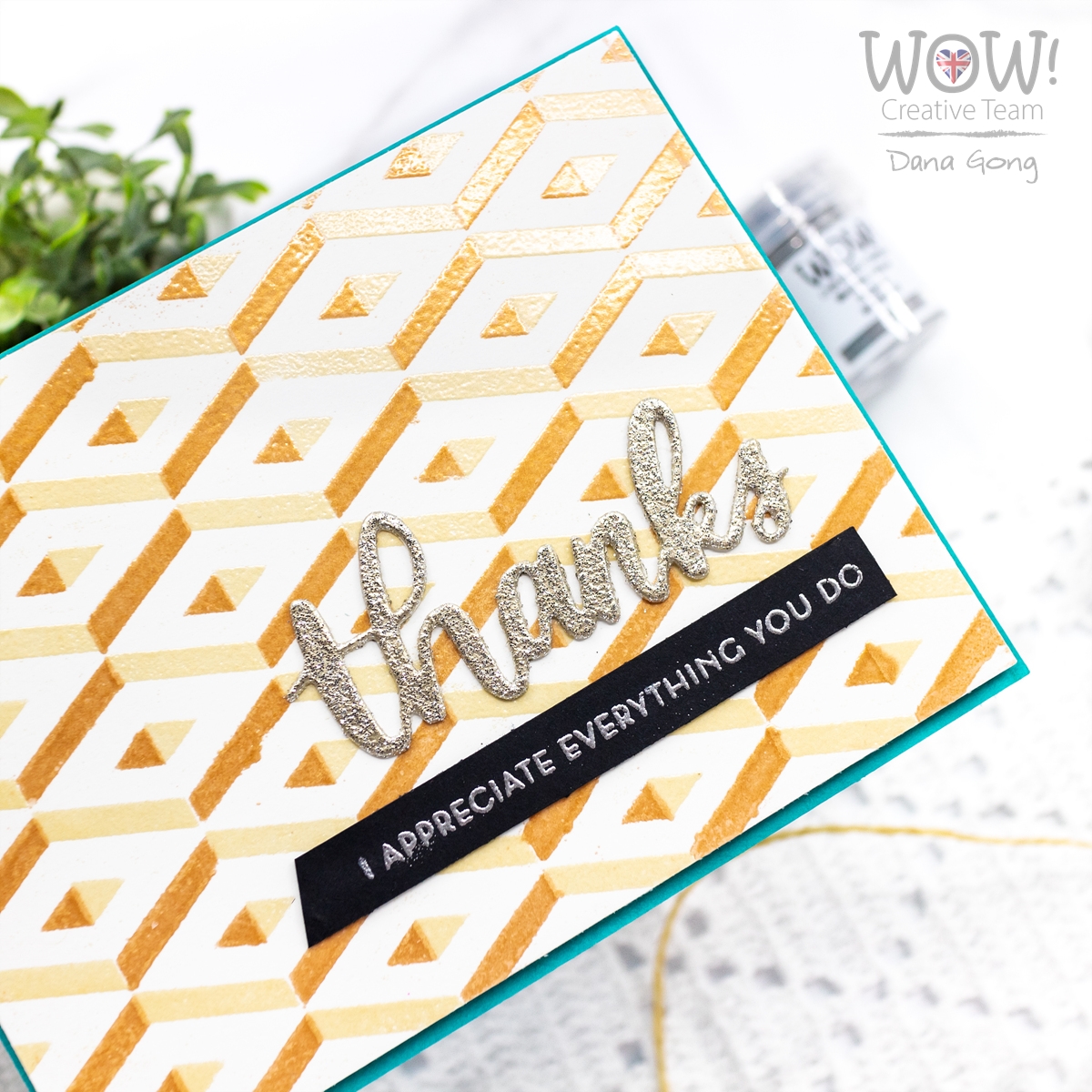 Metallic Thank You Card with Dana