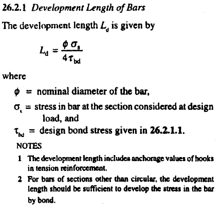 How to calculate the development length for different grades of ...