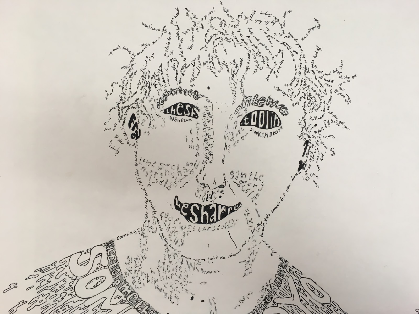 TREBALLS ARTÍSTICS: CALLIGRAM SELF-PORTRAIT