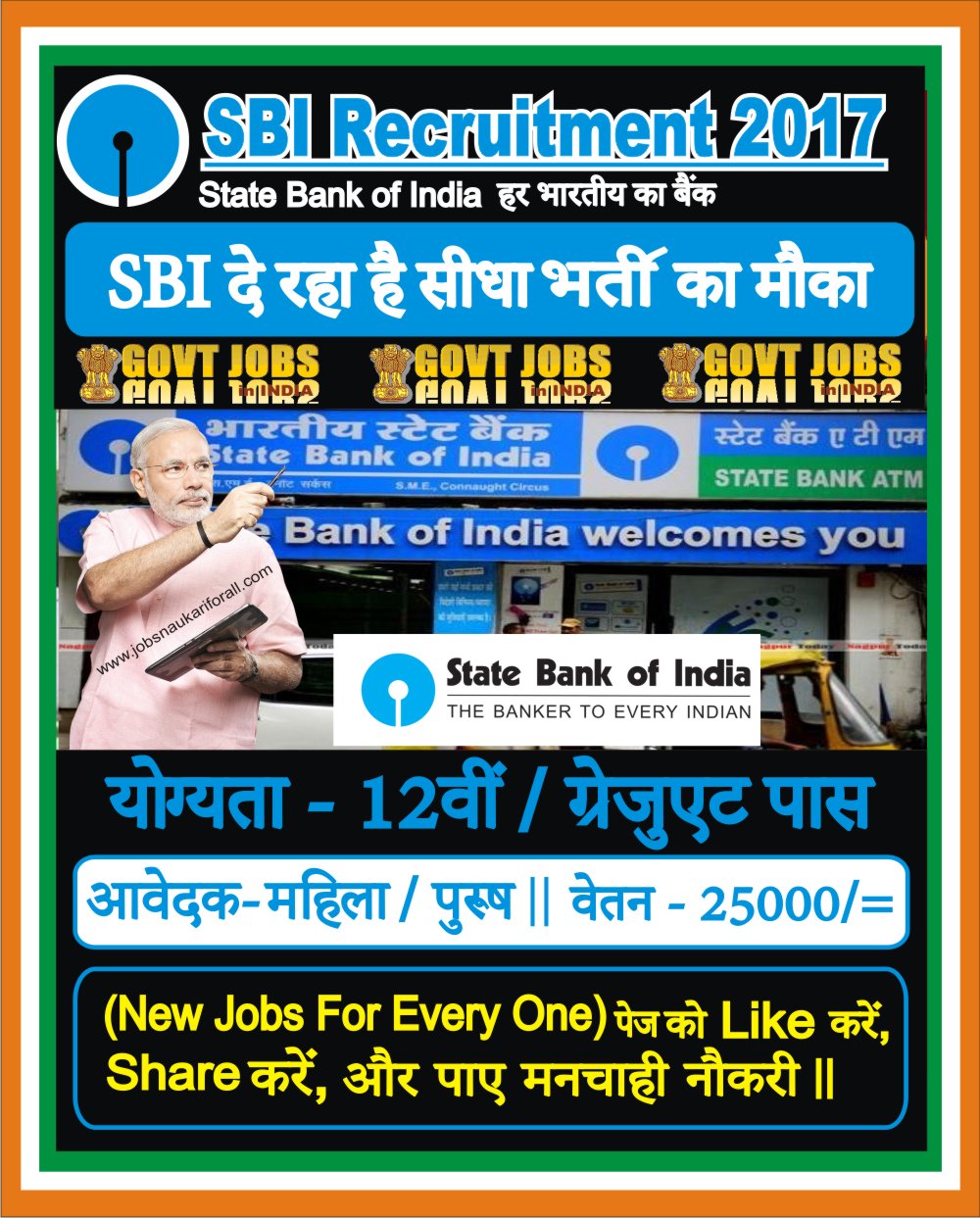 New Jobs For Everyone: State bank of India (SBI) Recruitment 2017 Apply ...