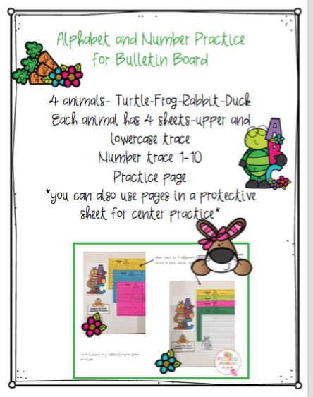 Alphabet and Number Practice for Bulletin Board ~ Preschool Printables