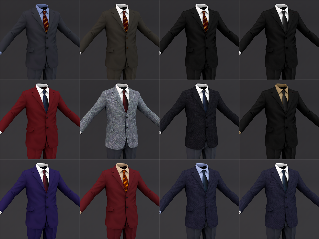12 Models - Suit men " Low Poly " | Layth Jawad