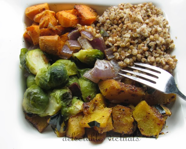 Delectable Victuals: Roasted Acorn Squash, Jewel Yams, Brussel Sprouts ...