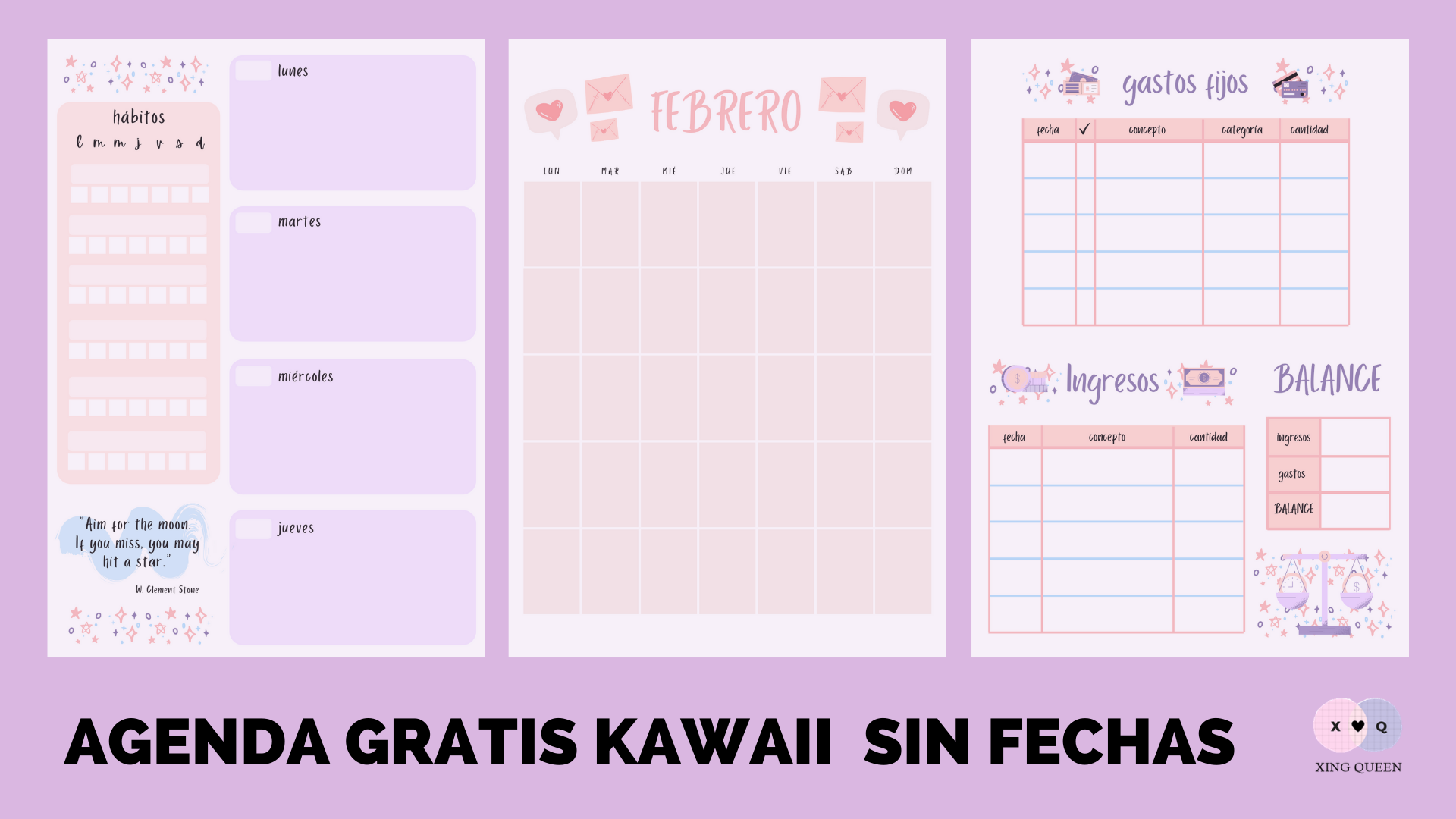 [IMPRIMIBLE GRATIS] AGENDA KAWAII MINIMALISTA SIN FECHAS - PLANNER ...