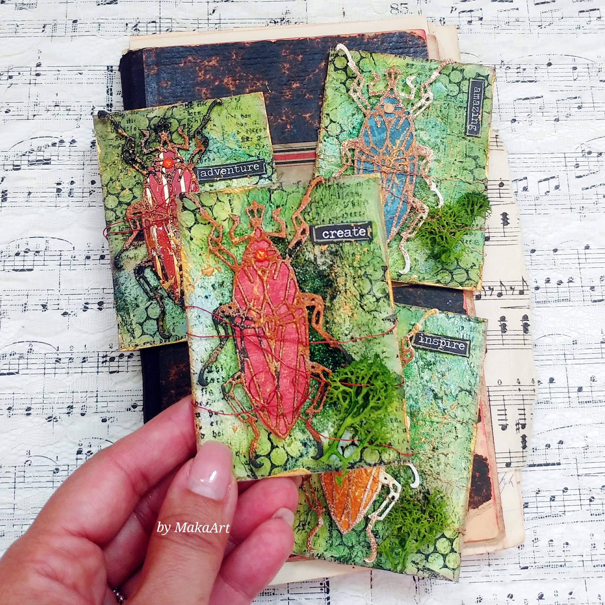 My journey through the mixed media world...: August ATC Theme - Forest