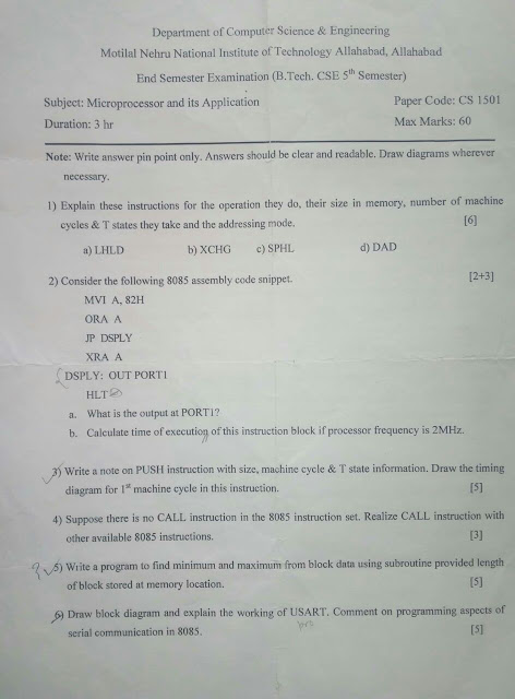 1st year Sem Papers: CS 5th SEM