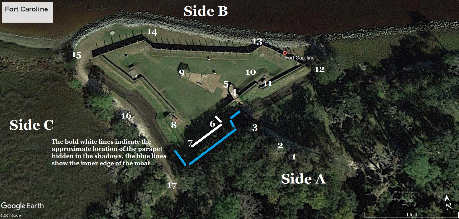 Anton's Wargame Blog: Fortified Places, Fort Caroline, Jacksonville Florida