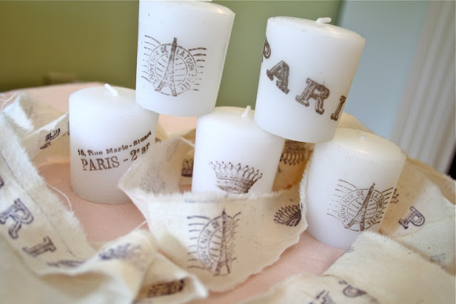 The Polka Dot Closet: How to Stamp Candles