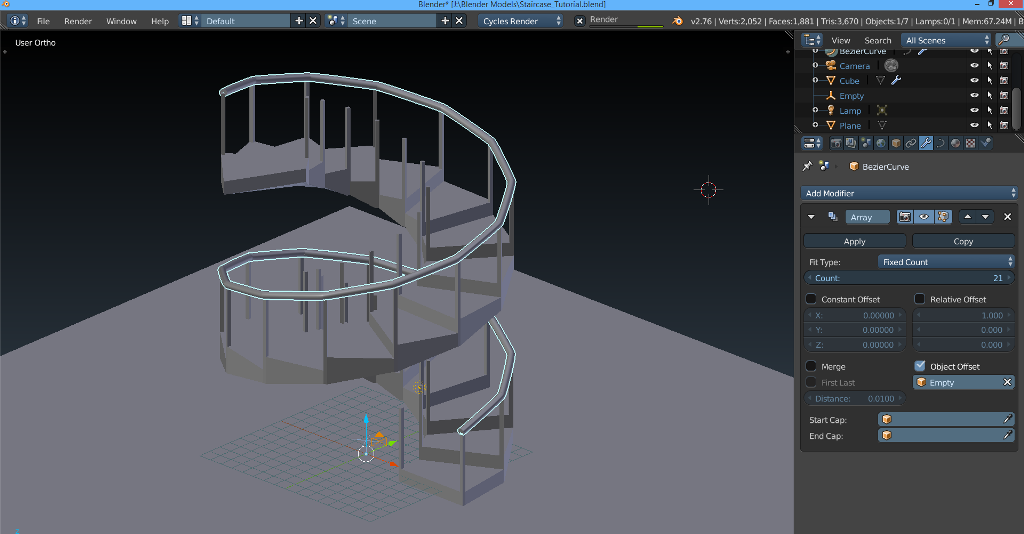 The Tinkers Workshop: Step By Step Blender 3D Staircase Tutorial