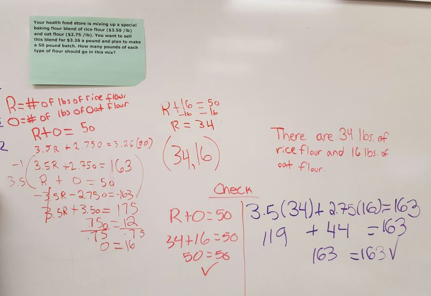 Beautiful Math: Mixture Problems in Algebra One