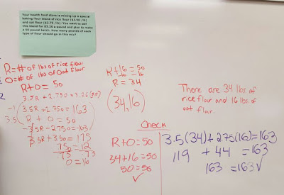 Beautiful Math: Mixture Problems in Algebra One