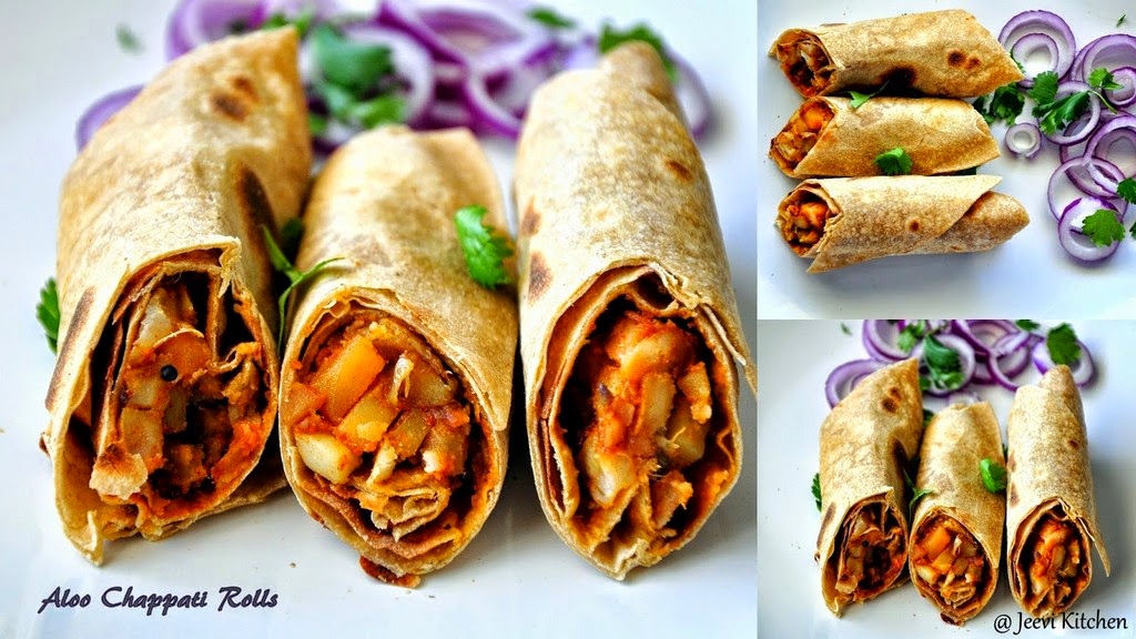 Jeevi Kitchen: Aloo Chappati Rolls