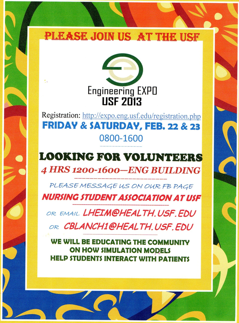 Laura Heim's USF Nursing Portfolio: USF Engineering Expo Flyer 2013