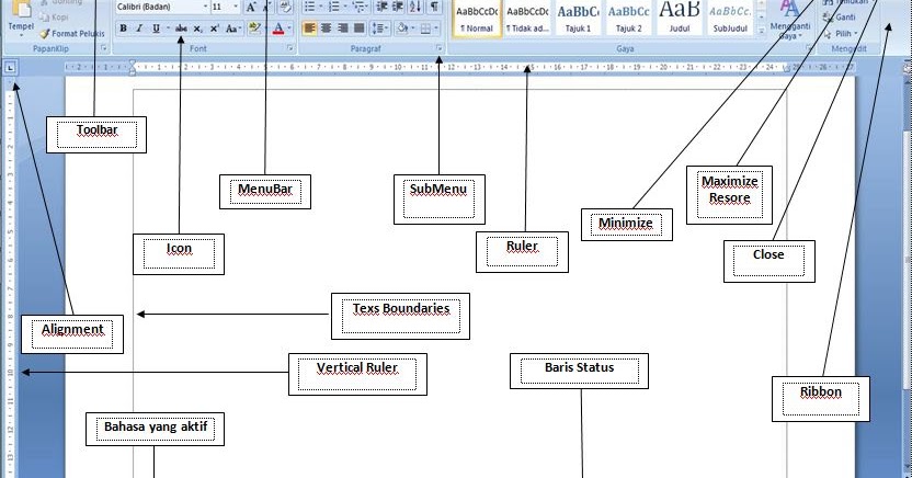 Bagian-Bagian Pada Microsoft Word