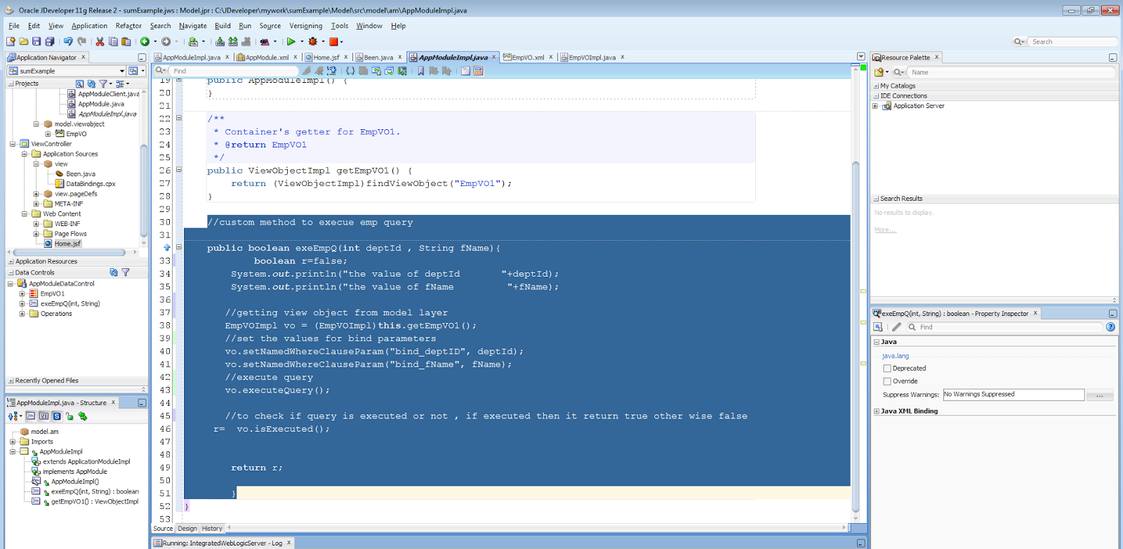 Oracle Adf How To Call Appmoduleimpl Class Method In Been Through Binding Second Method