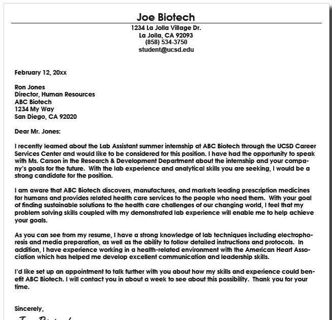 Cover Letter Examples Ucsd 2018 ~ Resume Letter