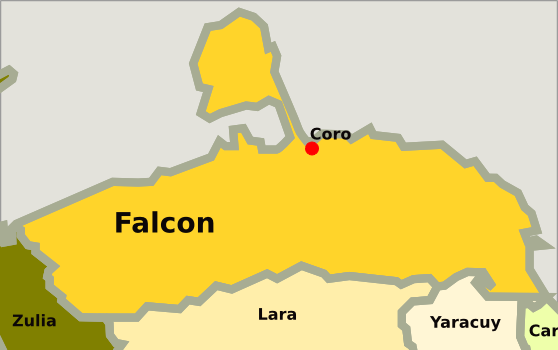 Estado Falcón, Venezuela. Pueblos del Eje vial Falcón-Zulia