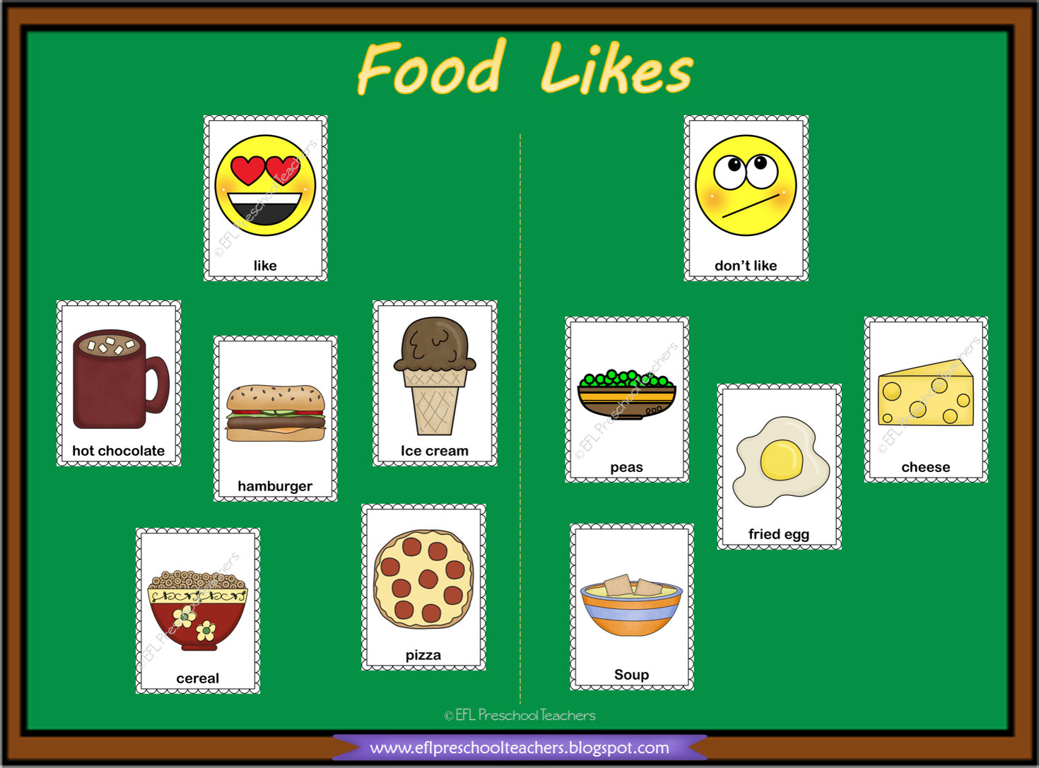ESL/EFL Preschool Teachers: Food Unit Flashcards for Kindergarten ...