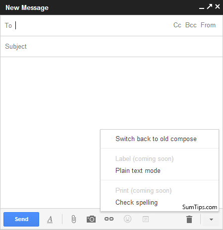 Disable Gmail's New Pop Up Compose Mail Window | SumTips