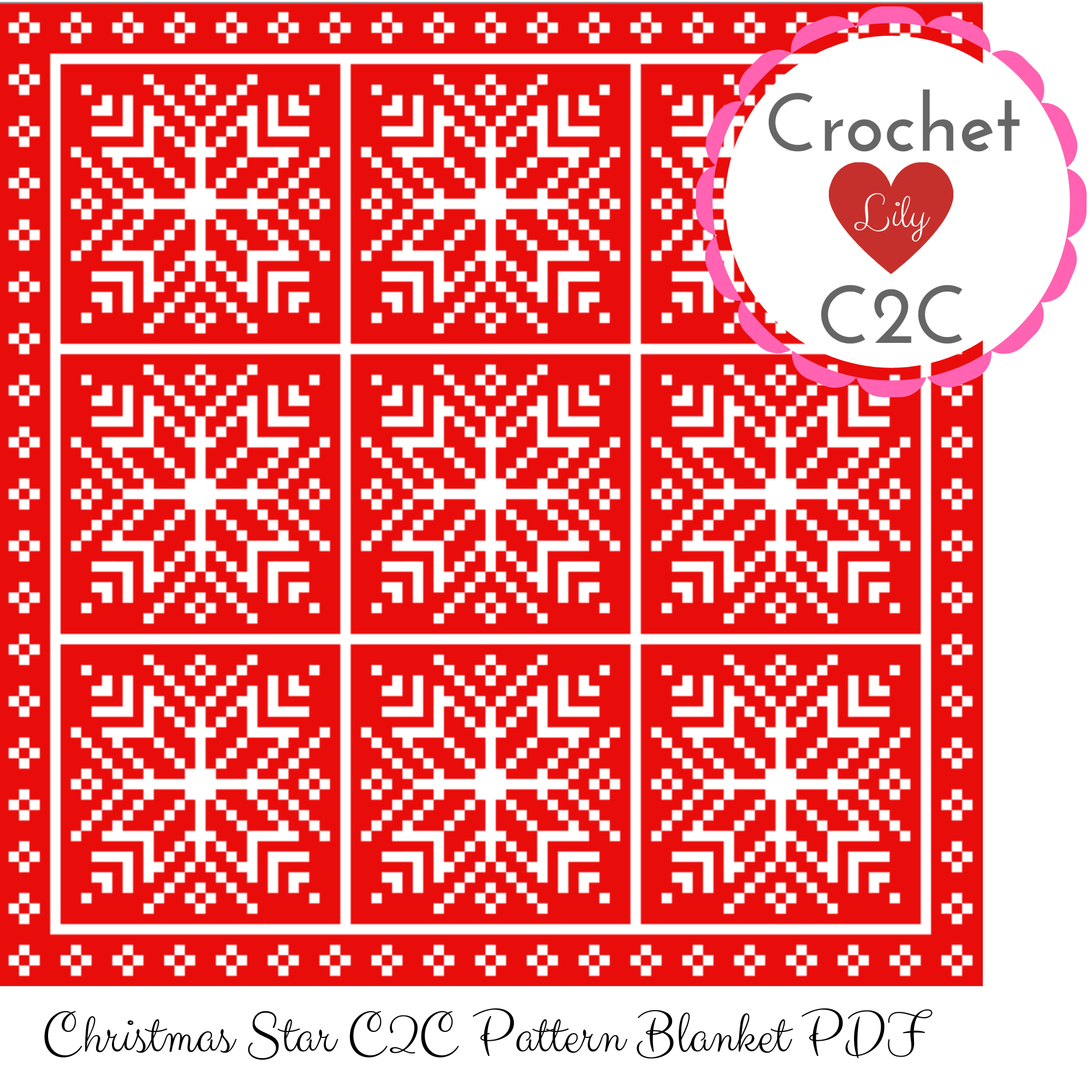 DIY Crochet Lily: [Free patterns] C2C Christmas star. One of the square ...