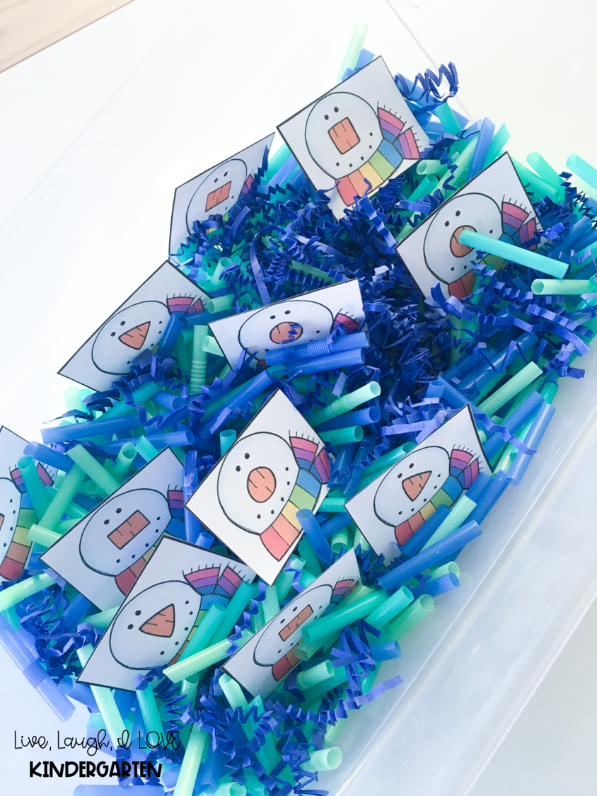 For our activity, I used these adorable snowman shape cards