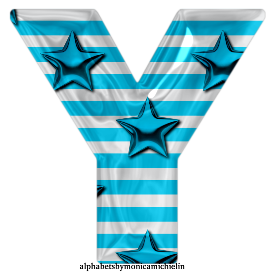 M. Michielin Alphabets: BLUE STRIPES BLUE STARS ALPHABET AND ICONS PNG