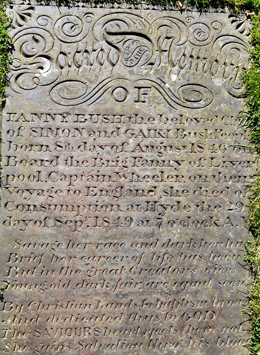 Hyde Xtra: The Tombstone of Fanny Bush