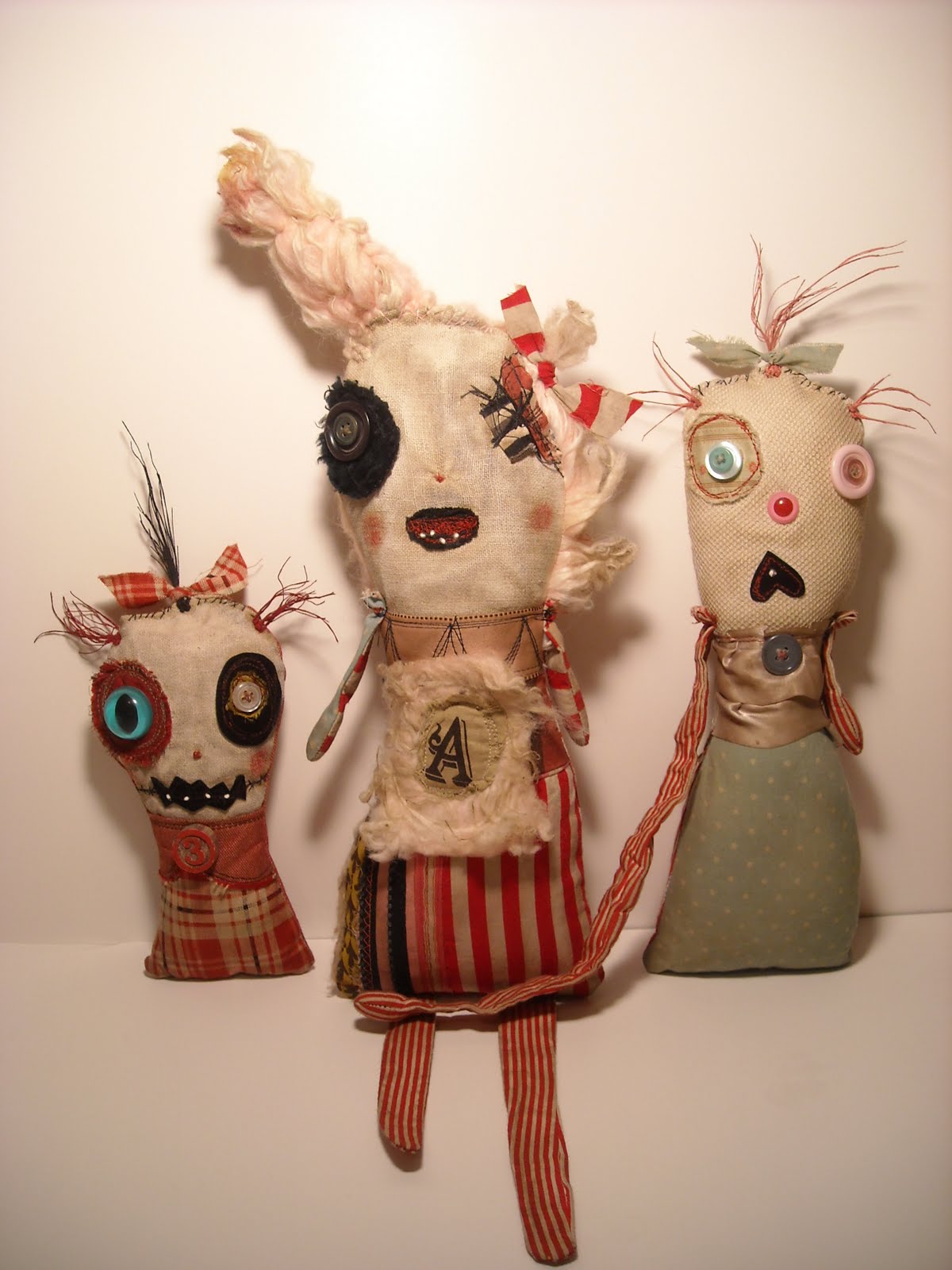 Junker Jane Monster Art Dolls: NEW! Available in my Etsy shop