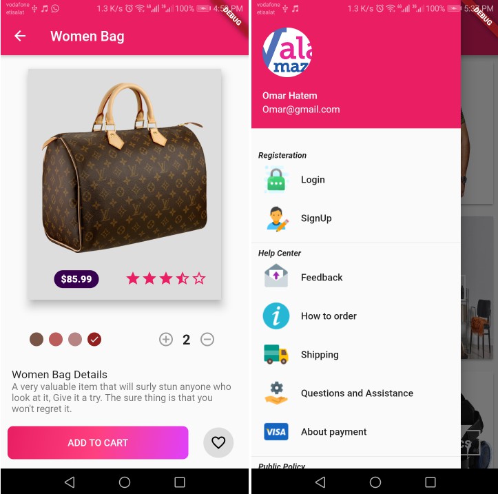 E commerce application using Flutter - Flutter Tutorial