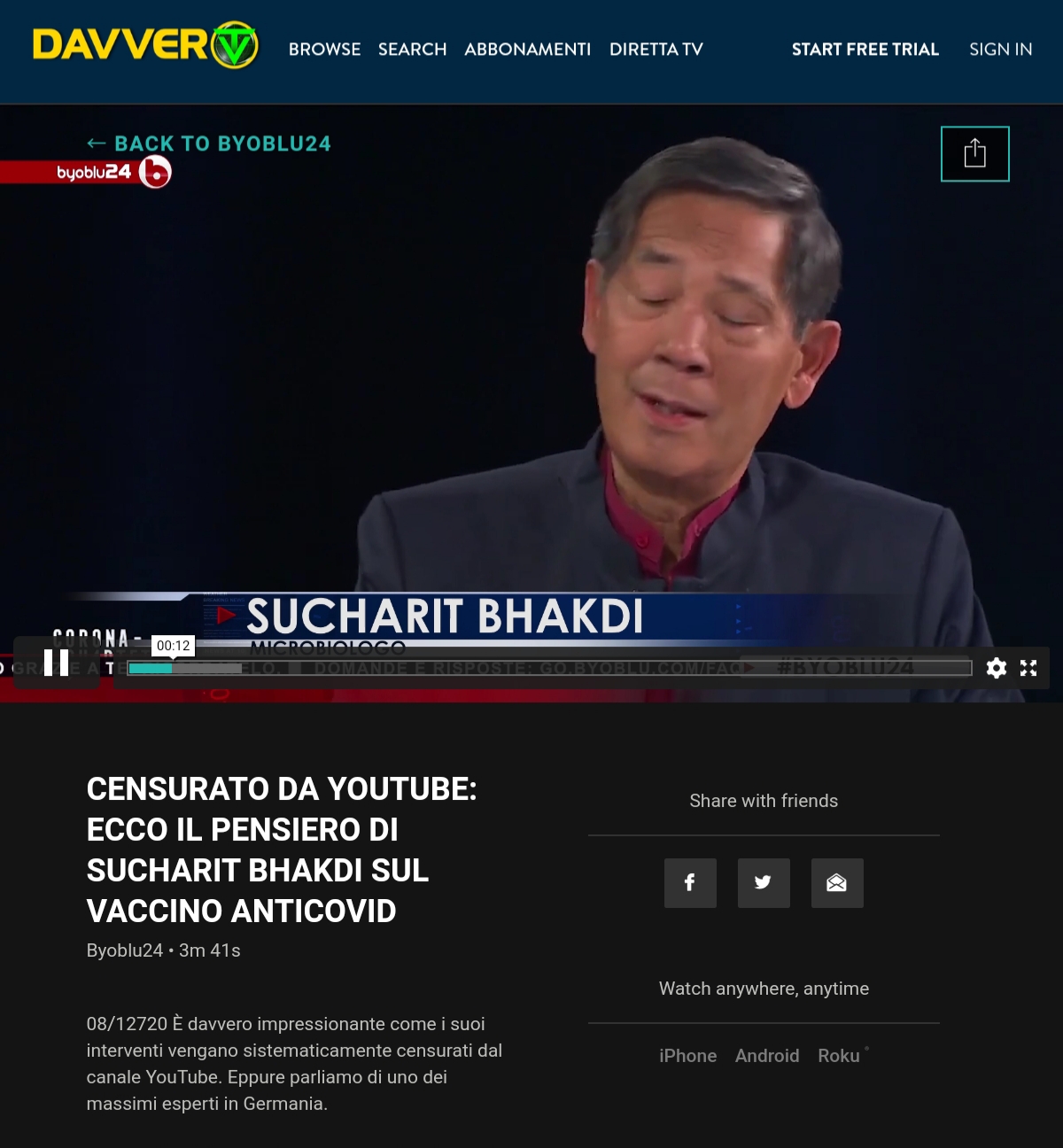 Sucharit Bhakdi sul vaccino anti Covid