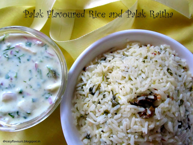 EASY FLAVOURS: Palak Rice / Spinach Flavoured Rice – Is A Must Lunch ...