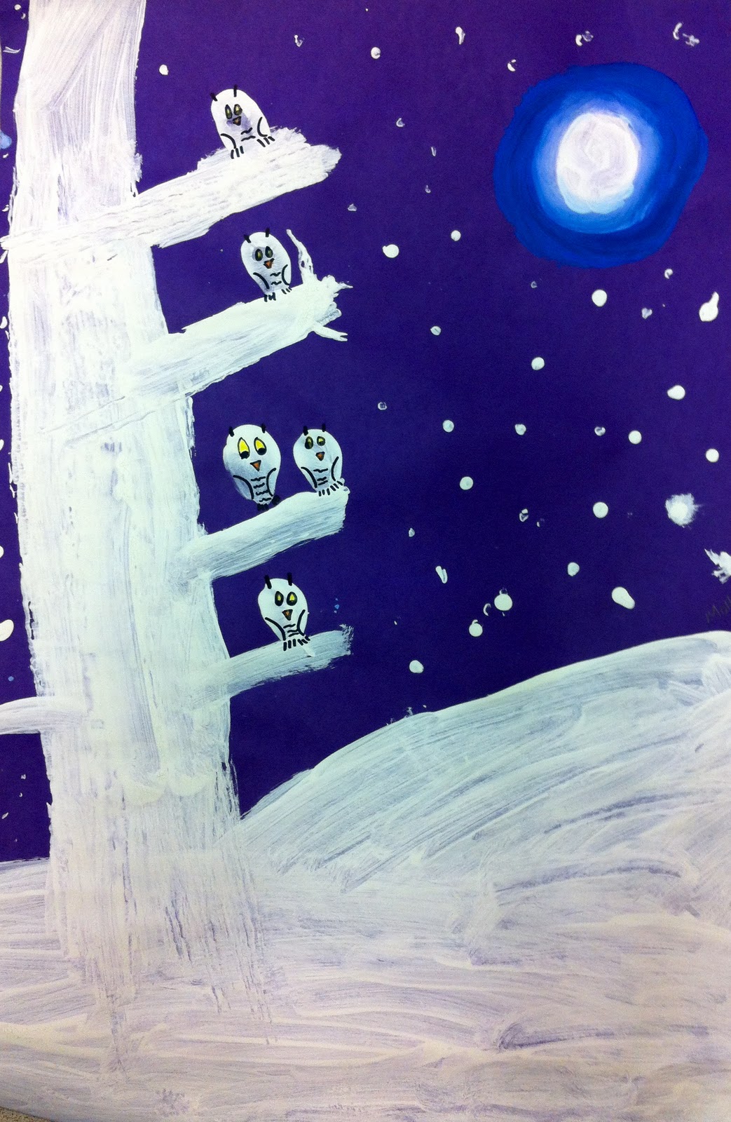 Expression of Imagination: "Owls in the Moonlight" by fourth grade