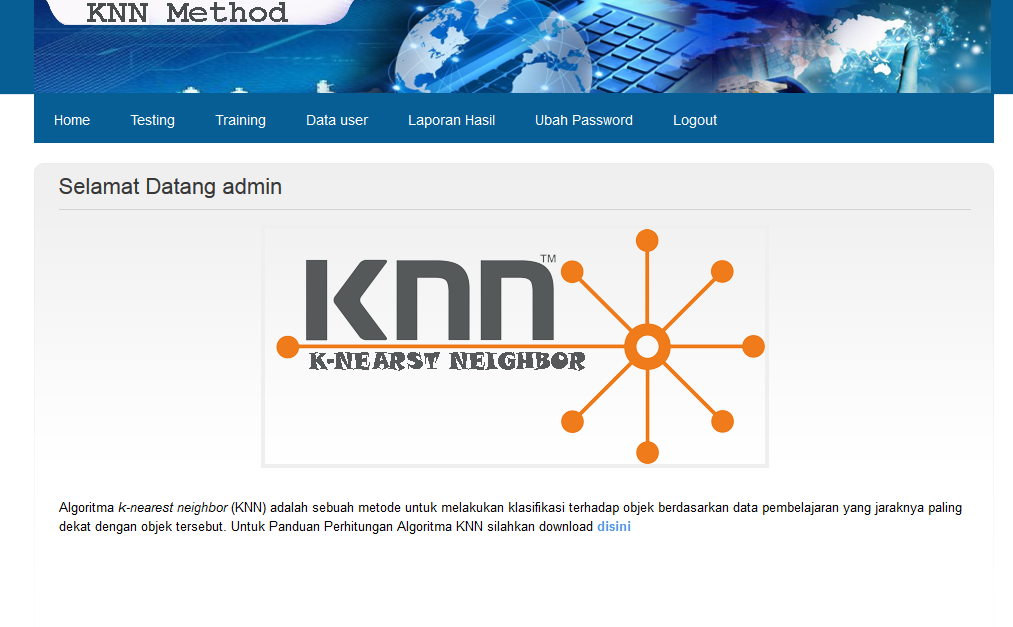 Source code Algoritma Metode KNN Berbasis Web | Master source code php