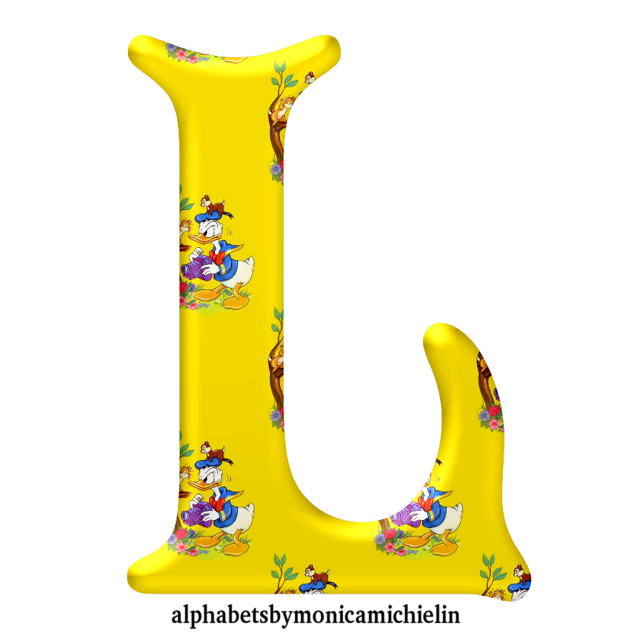 M. Michielin Alphabets: DONALD DUCK YELLOW TEXTURE SEAMLESS ALPHABET ...