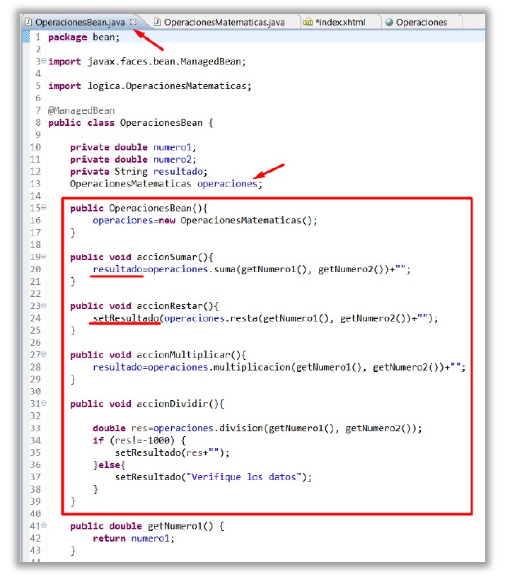 CoDejaVu: Ejemplo Operaciones Matemáticas con JSF