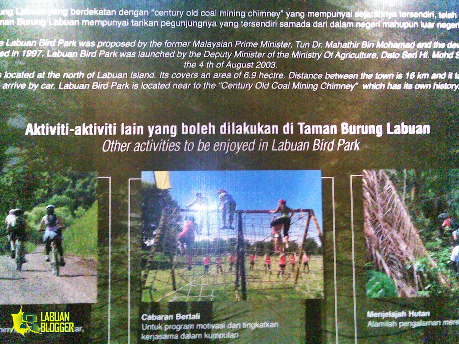 Taman Burung Labuan salah satu tempat menarik di WP.Labuan - Labuan Blogger