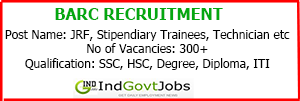 BARC Recruitment 2022 BARC Jobs 100+ Vacancies