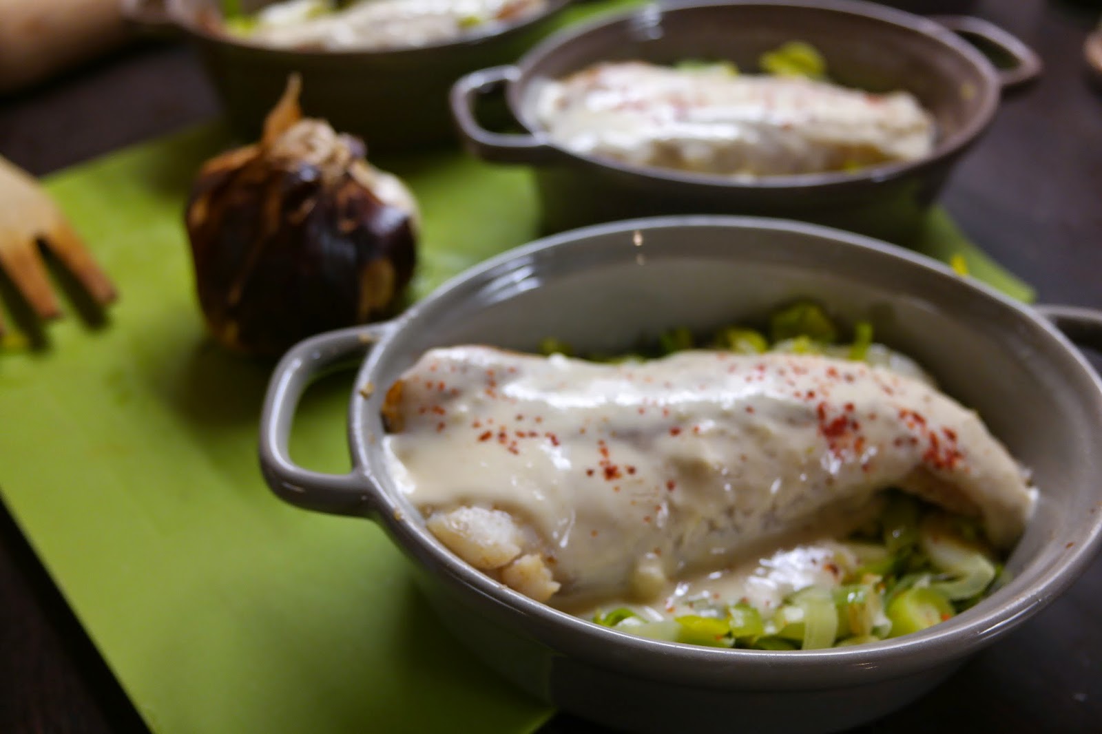 Petite Fourchette et Grande Cuillère: Queue de lotte crème ail fumé ...