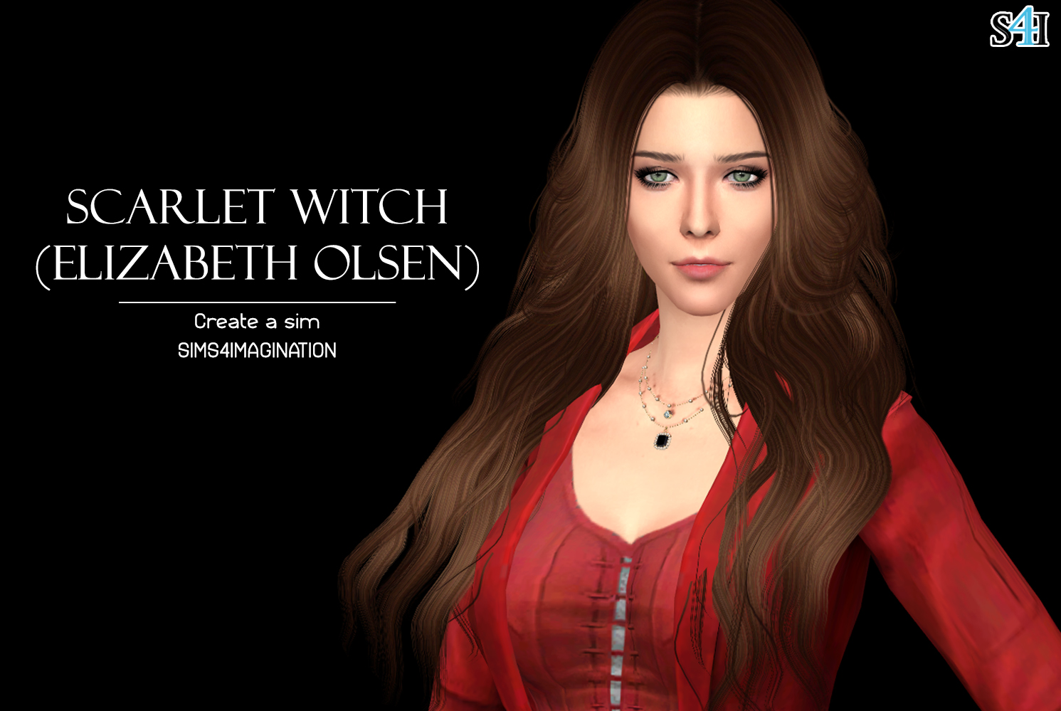 Sims 4 CAS: Elizabeth Olsen (Remastered) - Imagination Sims 4 CAS