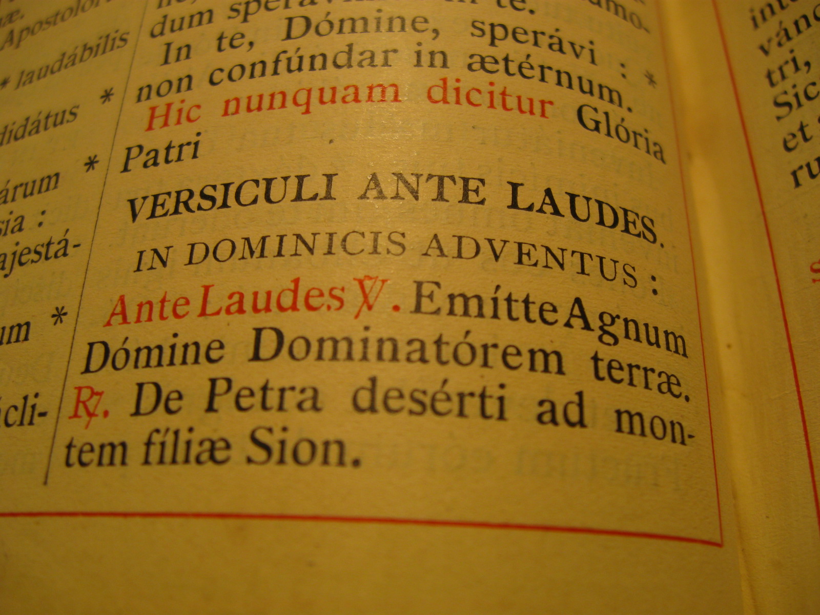 Breviarium S.O.P.: The Versicles Before Lauds on Ferial Days
