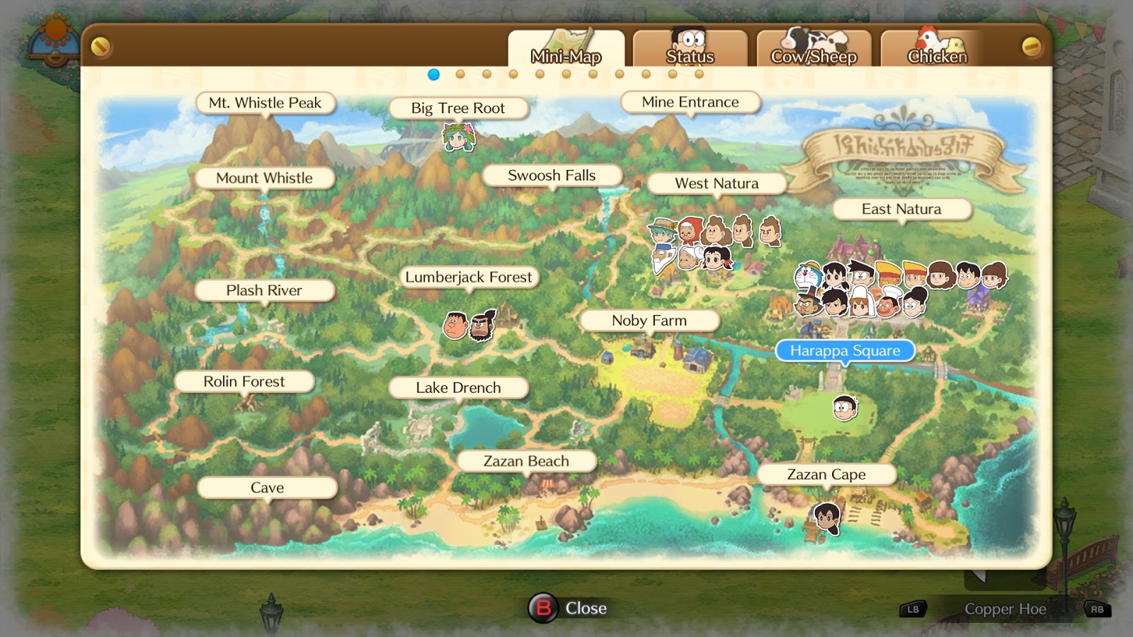 Doraemon Story of Season : MAP GUIDE