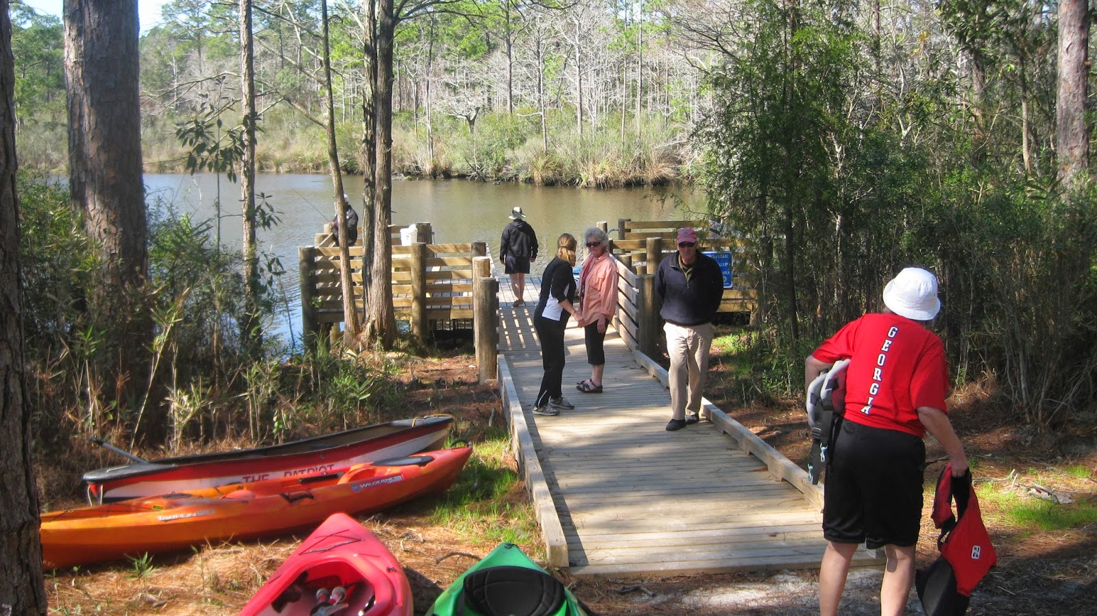 Kayak and canoe, we put in: at Sandy Creek, Foley, Alabama