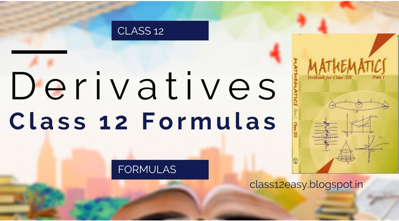 Differentiation formulas for class 12 PDF - Class 12 easy