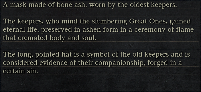 Bone Ash Mask | Bloodborne Wiki