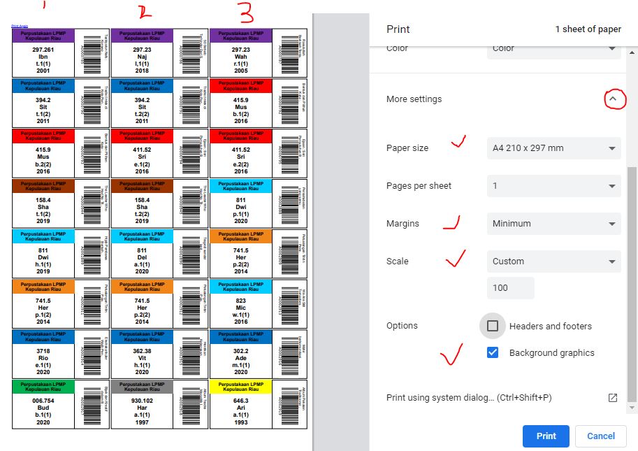 Download Label Barcode Warna SLIMS 9 Bulian - Ruang Perpustakaan