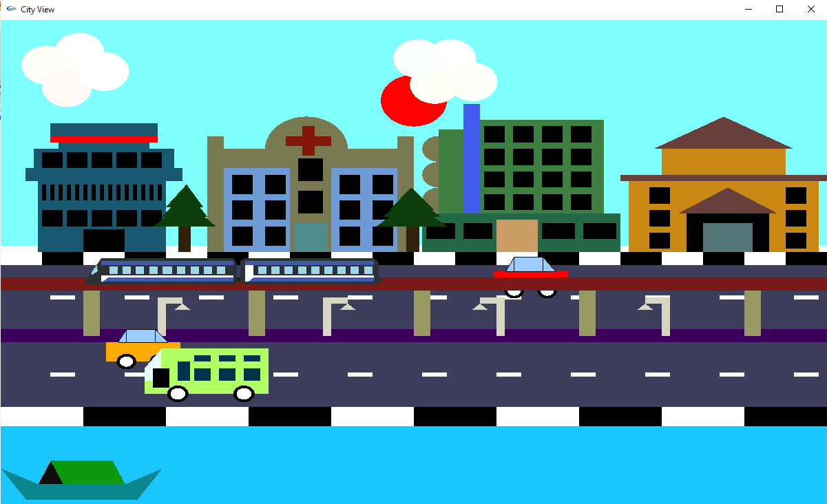 Opengl City View Glut Project Zr Saimun