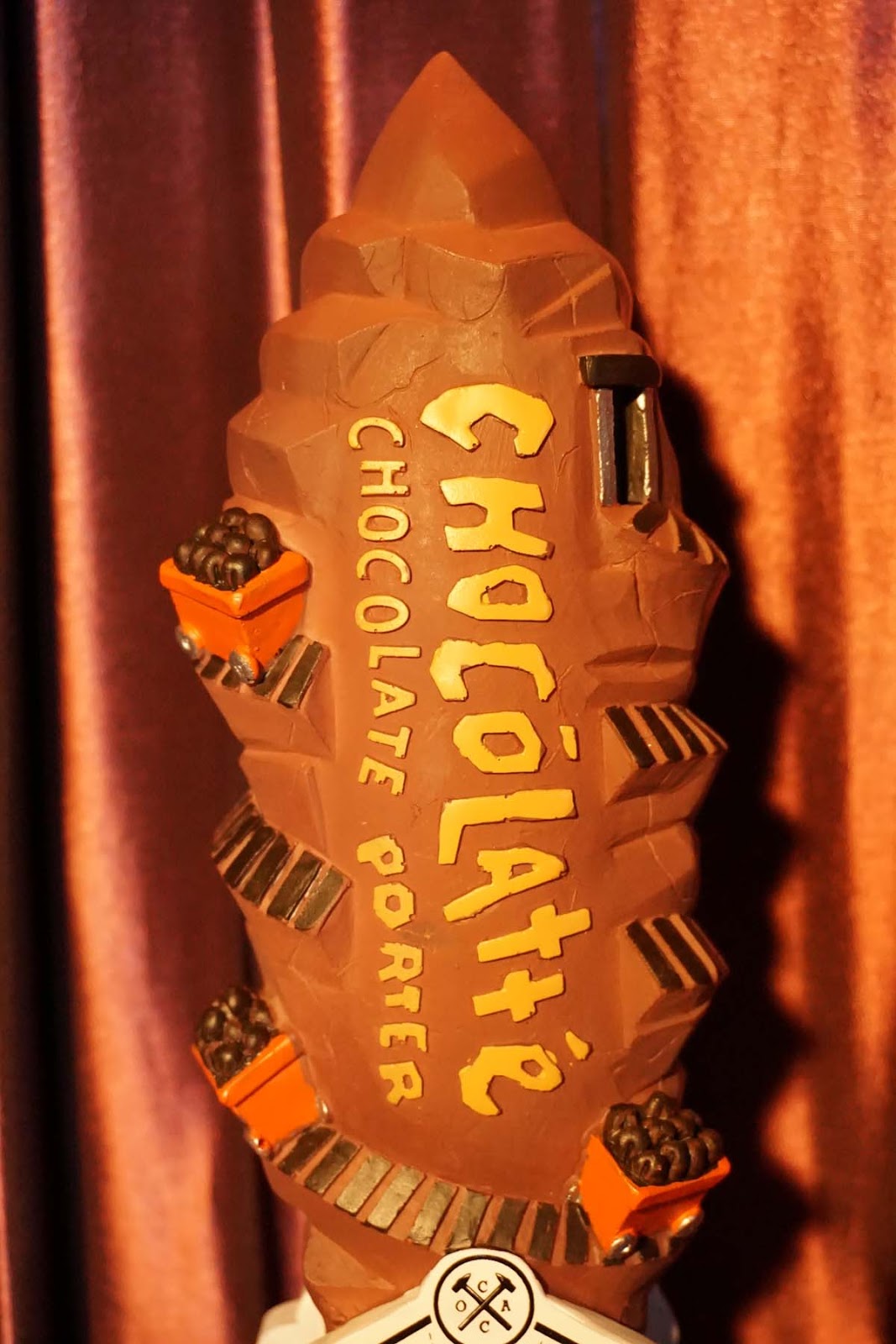 Tap Handle #666: Evans Brewery - ChocoLatte Chocolate Porter