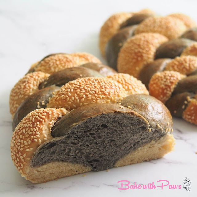 Sesame Soft Sourdough Braided Bread - BAKE WITH PAWS